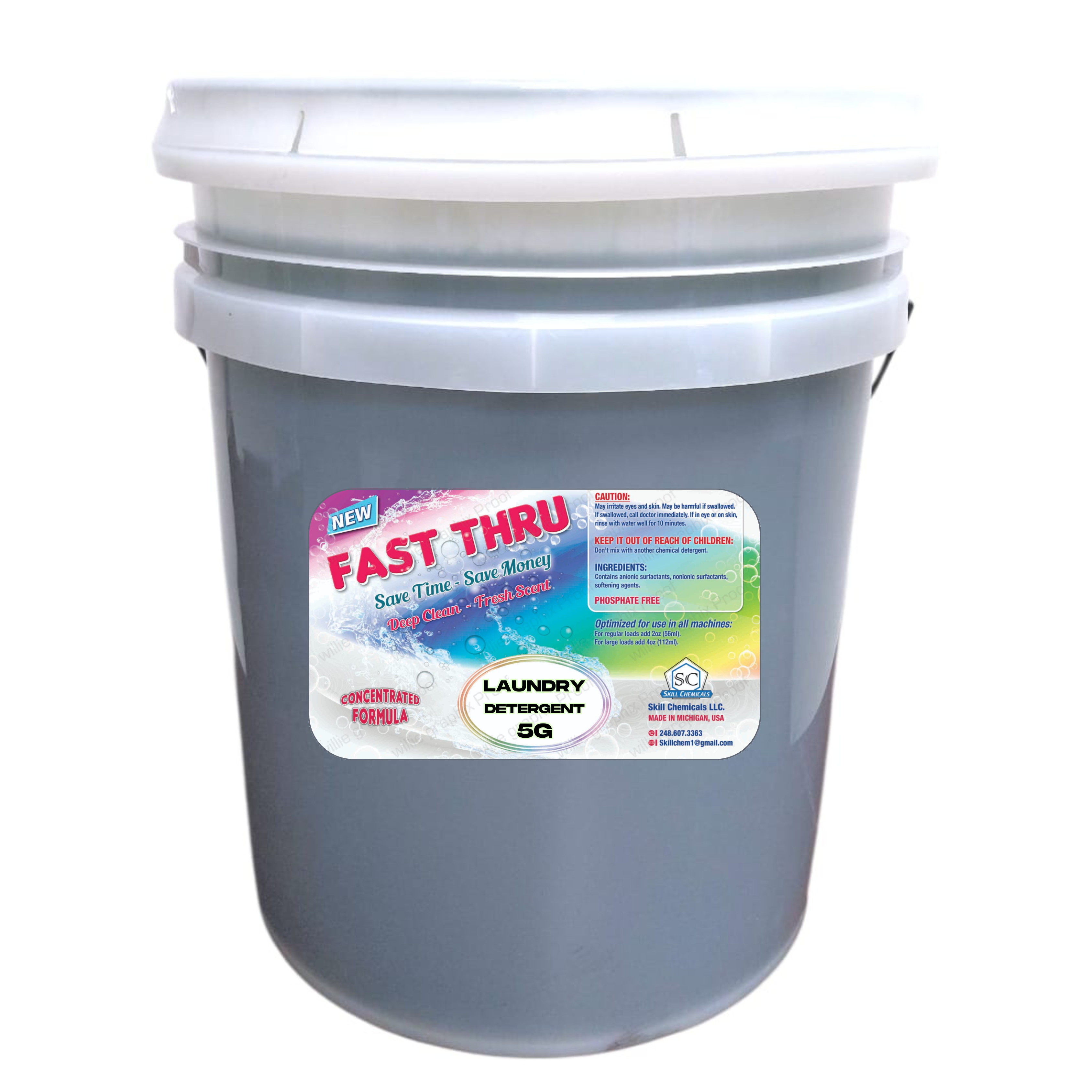 FAST THRU – Laundry Detergent (Blue 5 Gallon) – Suhail Import & Export (IE)